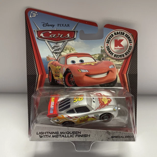 MATTEL DISNEY PIXAR Cars 2 Lightning McQueen Silver Racer Metallic ...