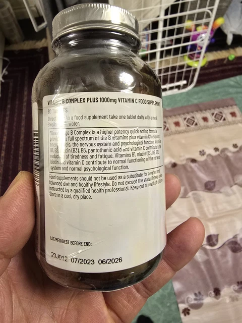 QUEST MEGA B Complex + Vitamin C 1000mg 60 Tablets £9.99 - PicClick UK