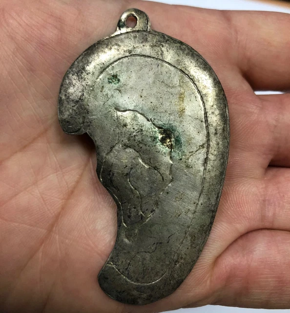 ANTIQUE GREEK EARLY Tamata Tama Ex Voto Orthodox Authentic Silver £54. ...