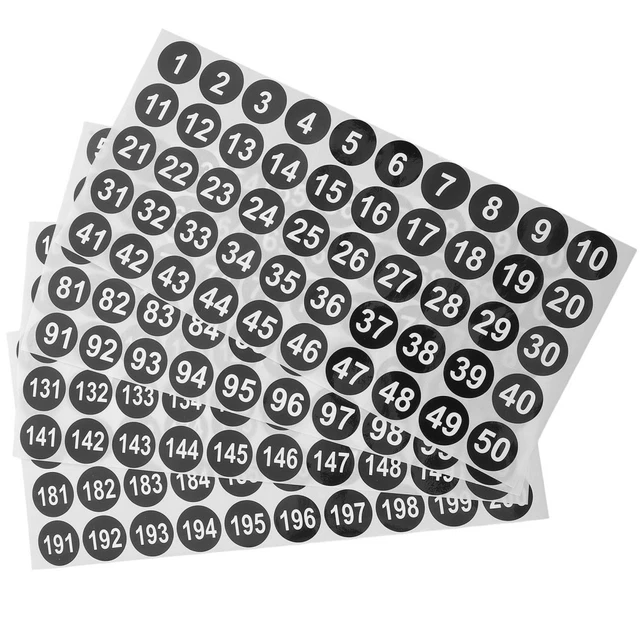 4 SHEETS CLASSROOM Number Stickers 1-40 Organization Labels Numbers ...
