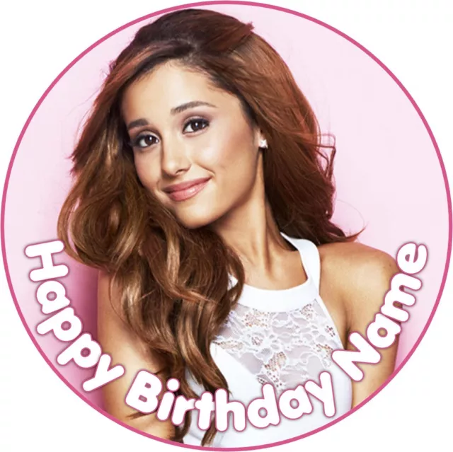 Edible Ariana Grande Cake Topper Birthday Party Wafer Paper 7 5 Round