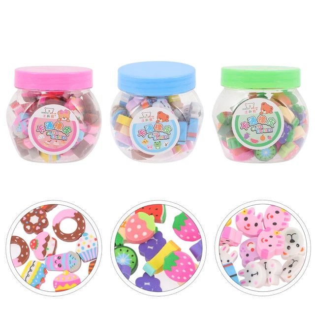 3 JARS ANIMAL Erasers Cartoon Kids Gift Cute Leave No Trace £16.85 ...
