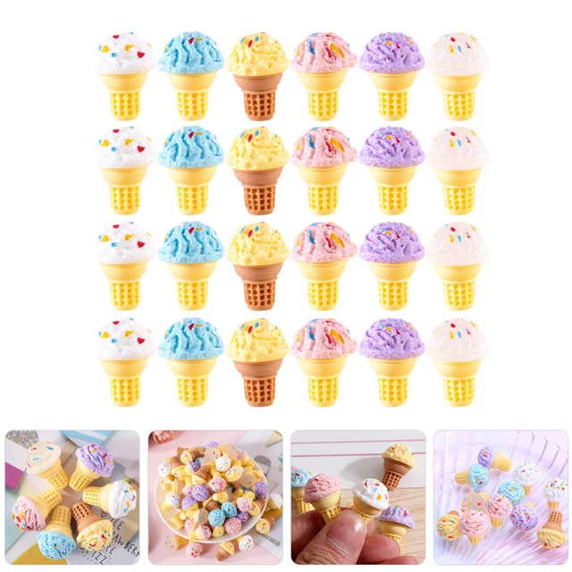 24PCS MINIATURE ICE Cream Mini House Ice Cream Cone Decoration DIY ...