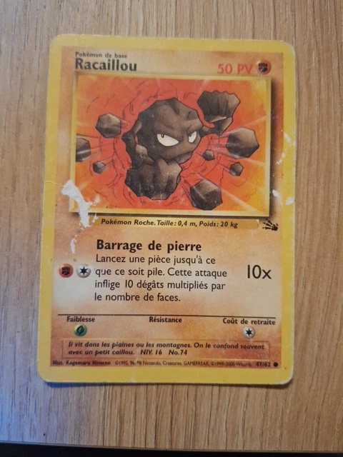 CARTE POKÉMON RACAILLOU 47/62 Fossile Français EUR 0,50 - PicClick FR