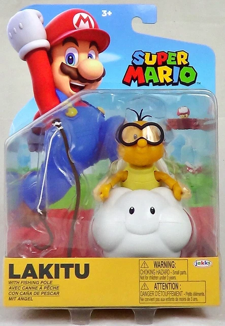 FIGURA DE ACCIÓN Super Mario Lakitu con caña de pescar, 4" Jakks ...