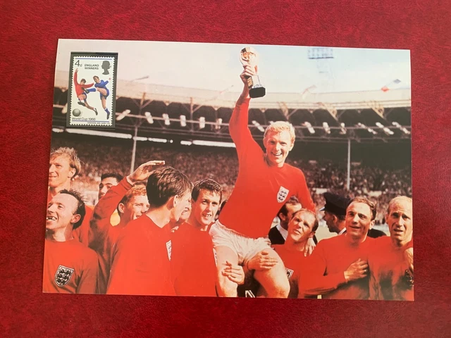 GB 1966 MNH Card World Cup Football Winners England Team Bobby Moore £3 ...