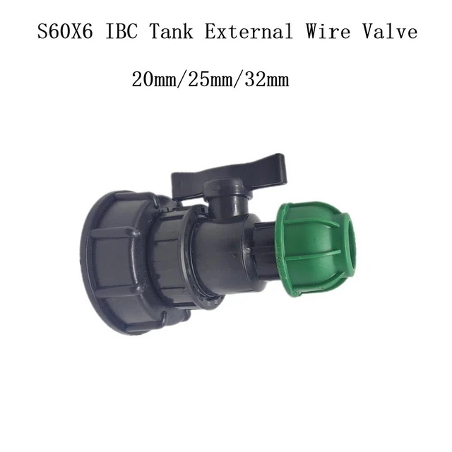 PLASTIC IBC TANK Fitting Straight Valve Threaded Connection 25mm S60*6 ...