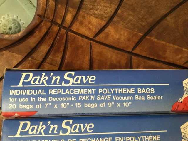 105 PAK'N SAVE Vintage Decosonic Polythene Vacuum Seal Bags 7 x 10 And ...