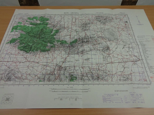 WW2 NORTH AFRICA CAMPAIGN MAP entitled "BOU ARADA" (The Battle of BOU ...