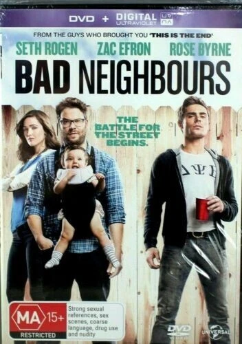 BAD NEIGHBOURS DVD + Ultraviolet Seth Rogen, Zac Effron Reg 4 Brand New ...