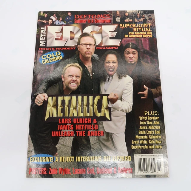 METAL EDGE MAGAZINE October 2003 Metallica With Posters Calendar ...