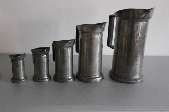 ANCIENNES MESURES ETAIN XIXe POINCONS V.C ANGERS / BREMONTIER CHATEAU ...