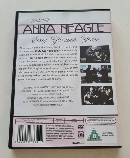 SIXTY GLORIOUS YEARS DVD 1938 Anna Neagle Anton Walbrook C. Aubrey ...