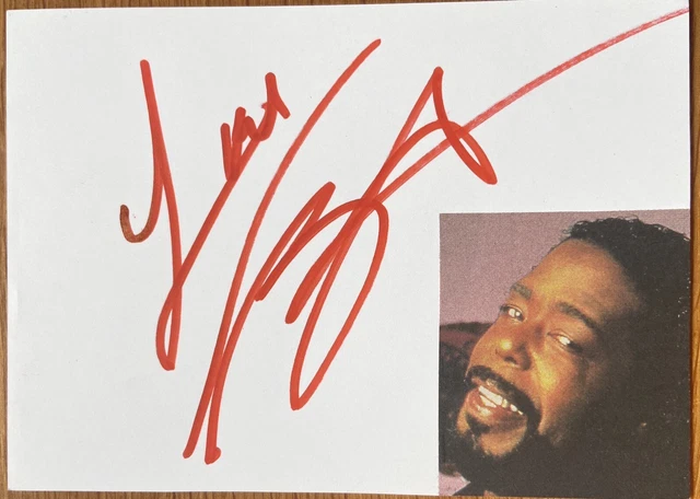 BARRY WHITE +2003 signiert Karte Musik Unterschrift Signatur Autogramm ...
