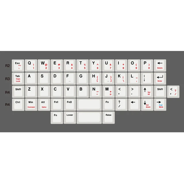 40% PLANCK LAYOUT Mech Keeb 's Keycap Set Dye-subbed Cherry Profile PBT ...