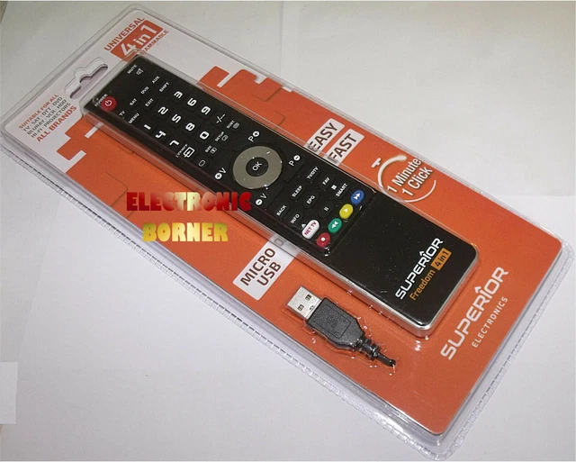 PC PROGRAMMABLE UNIVERSAL Remote Control for 4 Devices 4 in 1 Superior ...