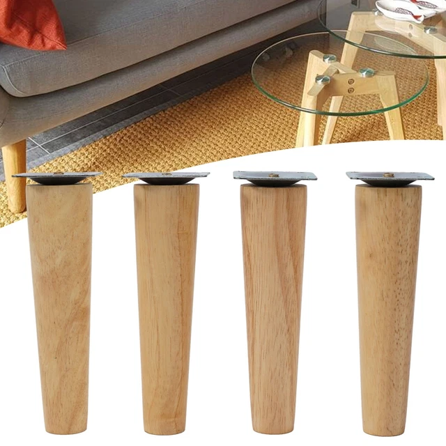 LOT DE 4 pieds de meubles en ch ne canap en bois armoire jambes vis jam EUR 25,74 - PicClick FR