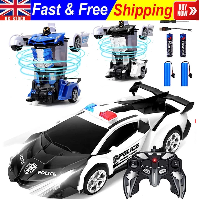 TRANSFORM RC ROBOT Police Car Remote Control 2 IN 1 Kids Boys Toys Xmas ... TRANSFORM RC ROBOT Police Car Remote Control 2 IN 1 Kids Boys Toys Xmas ...