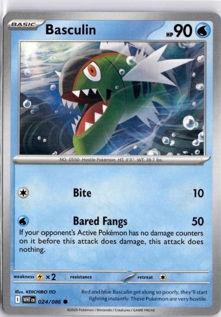 BASCULIN COMMON SV: White Flare 024/086 Pokémon Card TCG £0.99 ...