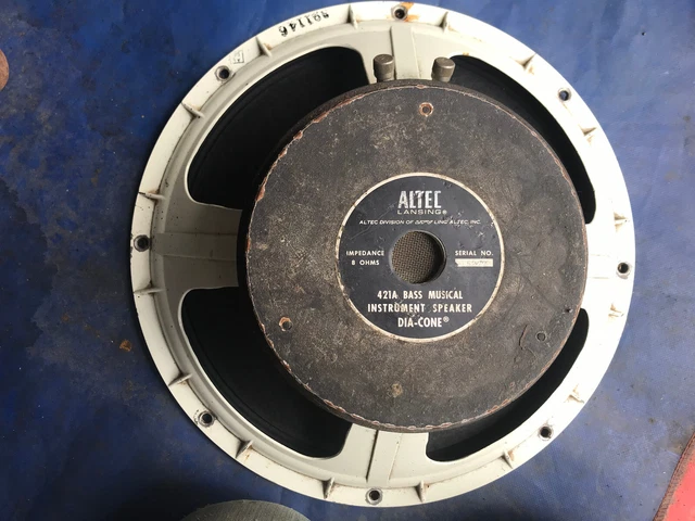 VINTAGE ALTEC LANSING 421A 15” Bass Speaker 100W 8 Ohms Working Single ...