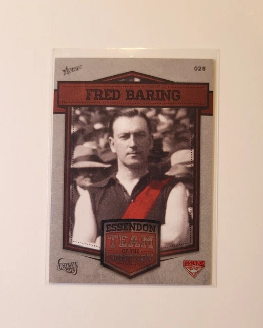 2013 AFL SELECT Essendon Bombers Hall Of Fame 140 Years Card Fred ...