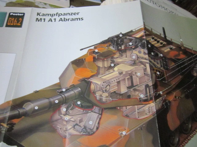 ARCHIV MILITÄRFAHRZEUGE PANZER USA 16.2 M1A1 Abrams Schnittzeichnung 6S ...