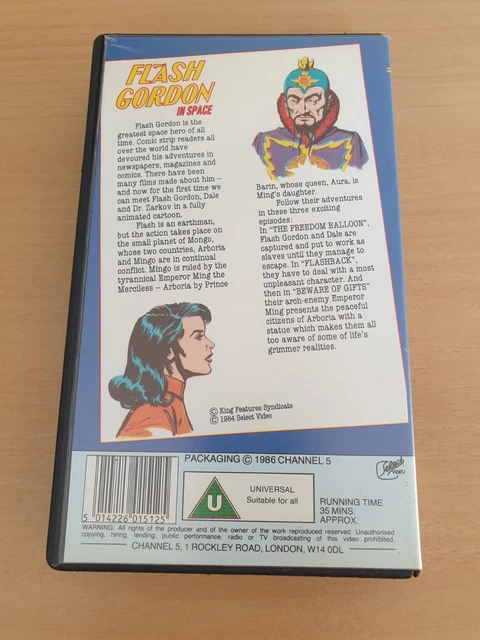 CHANNEL 5 FLASH Gordon In Space VHS Tape 1986, Untested £16.15 ...