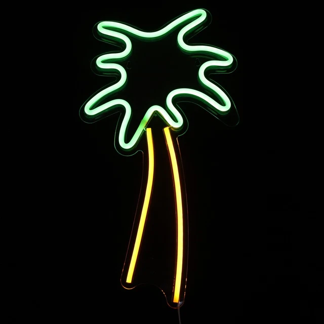 NEON LIGHT LED Neon Sign Bedside Neon Lamp Palm Tree Atmosphere Lamp ...