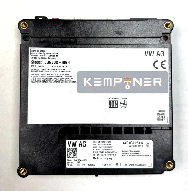 4KE035283G, TELEMATIK STEUERGERÄT CONBOX HIGH,AUDI Q5 Q7 Q8 A6 A7 ...