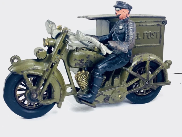 ORIGINAL 1928 CAST Iron Hubley Police Harley Davidson Parcel Post ...