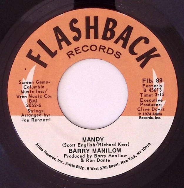 BARRY MANILOW MANDY/IT'S A Miracle Flashback Records Vinyl 45 66-77 £6. ...