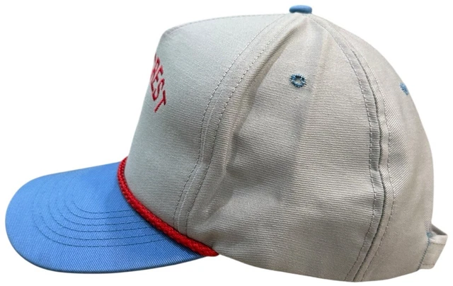 VINTAGE RIVERCREST REBELS Hat Cherokee Cap Co. USA Gray Blue Red Rope ...