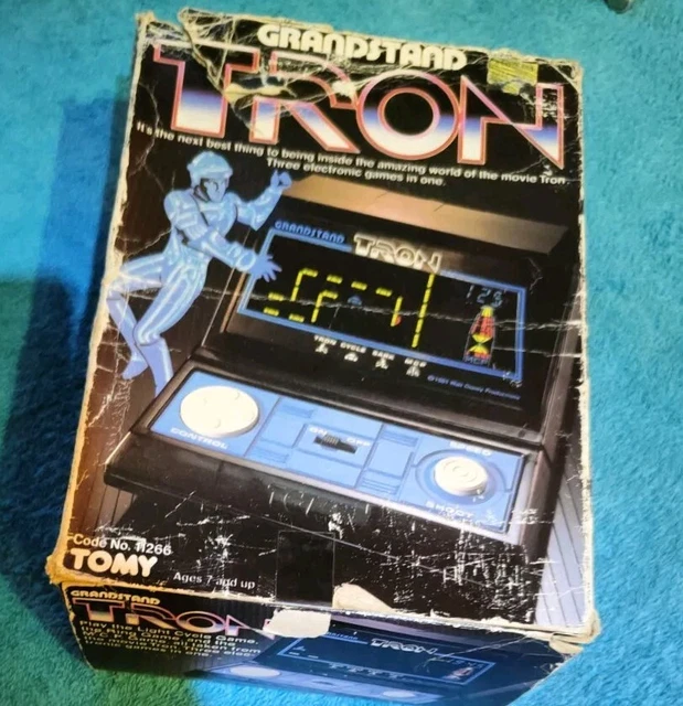 VINTAGE RETRO 1980S Grandstand Tomy Tron Electronic handheld Game LCD ...