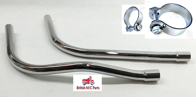 TRIUMPH T150 AUSPUFF PiPES, 71-3810 71-3812, 1 1/4" mit ...