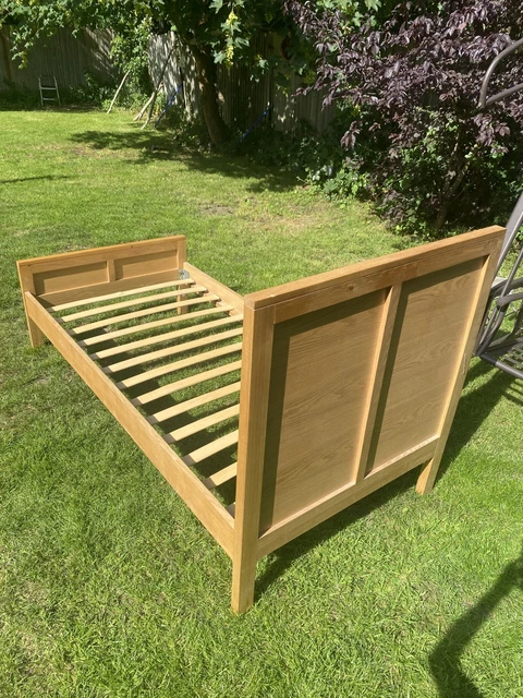 SOLID OAK FEATHER & Black single bed frame £63.10 - PicClick UK