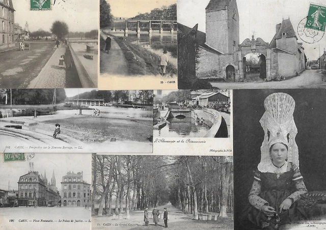 LOT DE 10 cartes postales anciennes de la ville de CAEN dept 14, T1 EUR ...