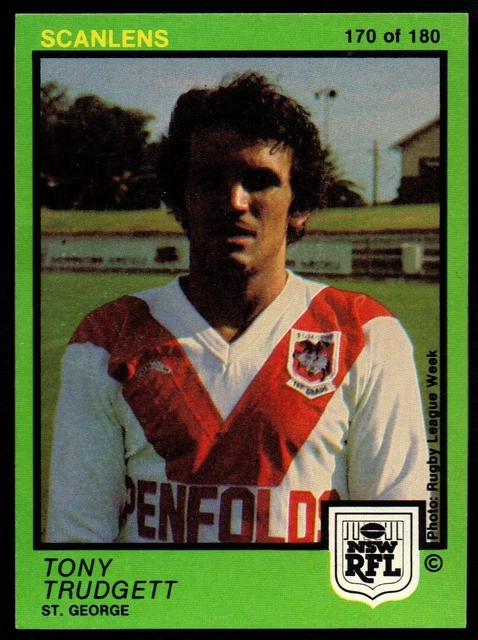 SCANLENS RUGBY LEAGUE Cards 1982-170 Tony Trudgett Saint George $4.00 ...