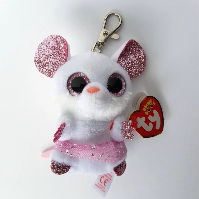 TY 2021 BEANIE BOOS NINA Ballerina Mouse Plush Keyring Bag Clip On ...