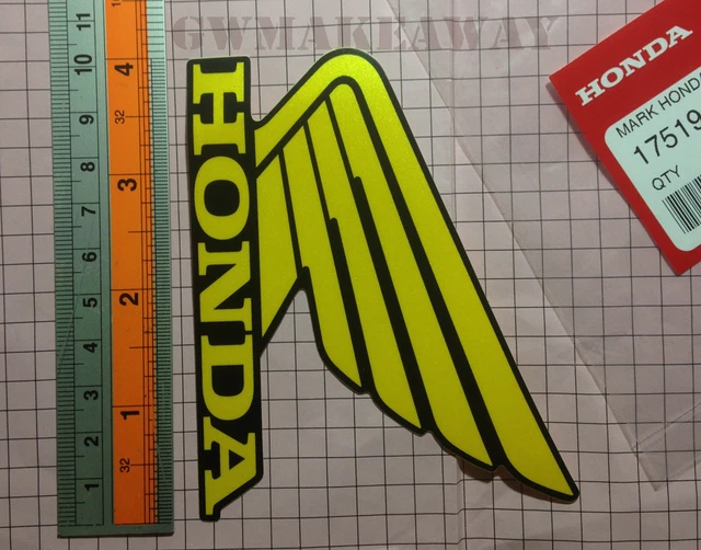 HONDA WING LOGO Vinyl Decal mark Window Sticker Motorcycle 100MM yellow ...
