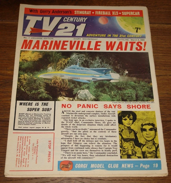 TV CENTURY 21 Tv21 Comic No. #7 Gerry Anderson Thunderbirds Dr Who ...