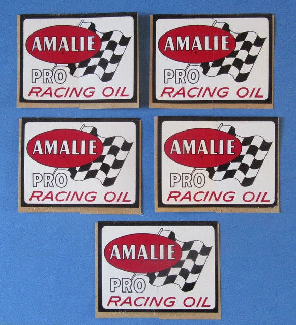 (5) AMALIE MOTOR Pro Racing Oil - Vintage 1960's 70’s Decal / Stickers ...