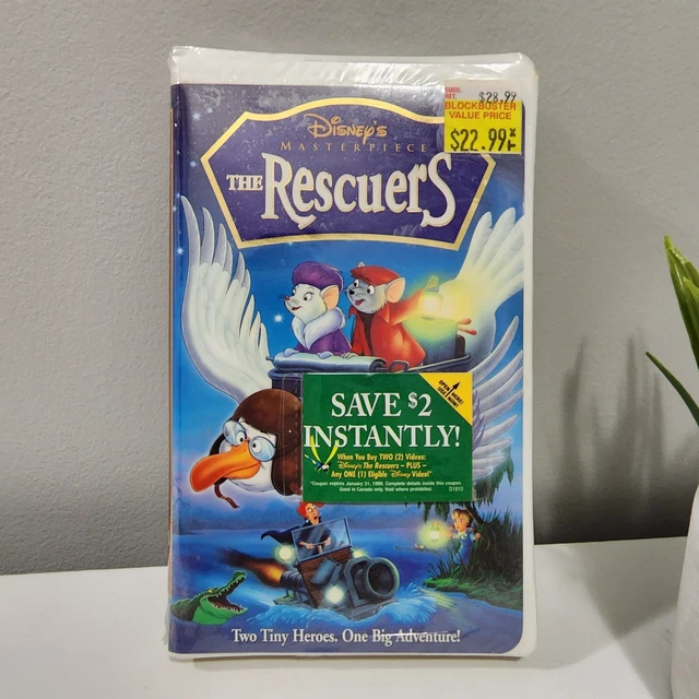 DISNEY MASTERPIECE COLLECTION Sealed VHS THE RESCUERS Blockbuster Video ...