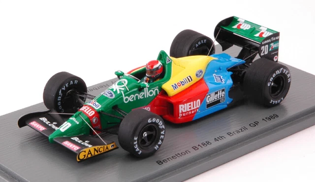 MODELLINO AUTO FORMULA 1 f1 scala 1:43 Spark Model BENETTON B188 J ...