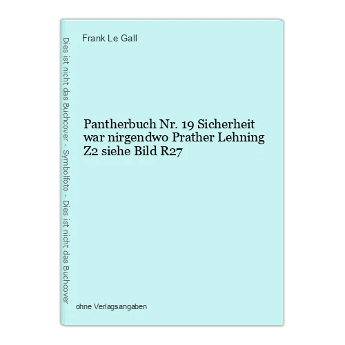 LIBRO DELLE PANTERE n.19 La sicurezza non era da nessuna parte Prather ...