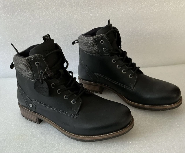 BENCH MENS BLACK Leather Boots Ankle Smart Chelsea Shoes New UK Size 9 ...
