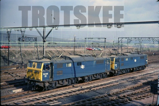 35MM SLIDE BR British Rail Electric Loco Class 76 76014 76013 Orgreave ...