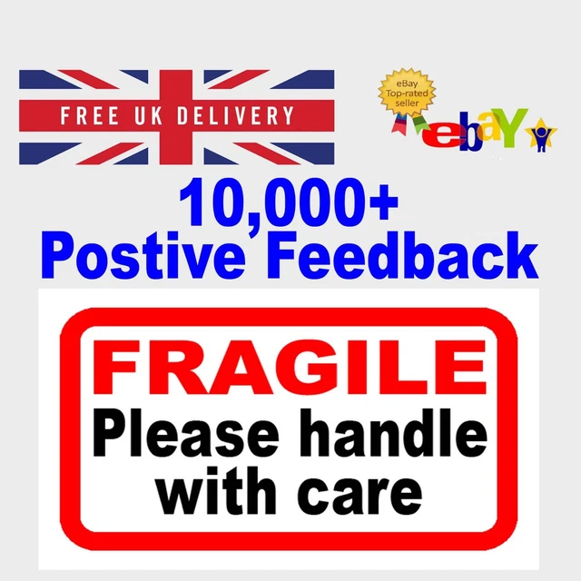 FRAGILE HANDLE WITH Care - Letter Parcel Labels - Postage Stickers 10 ...