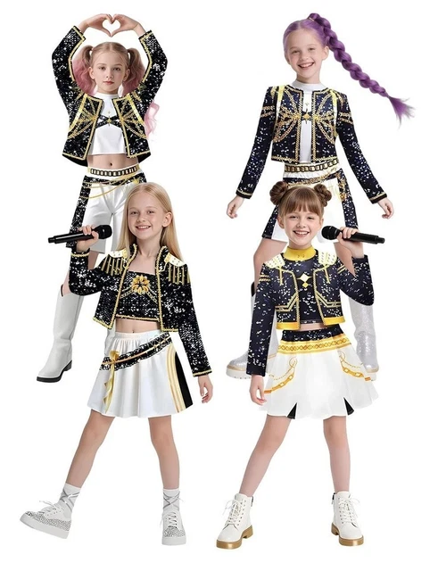 GIRLS KPOP DEMON Hunters Rumi Mira Zoey Cosplay Costume Party Fancy Dress .*' £12.71 - PicClick UK
