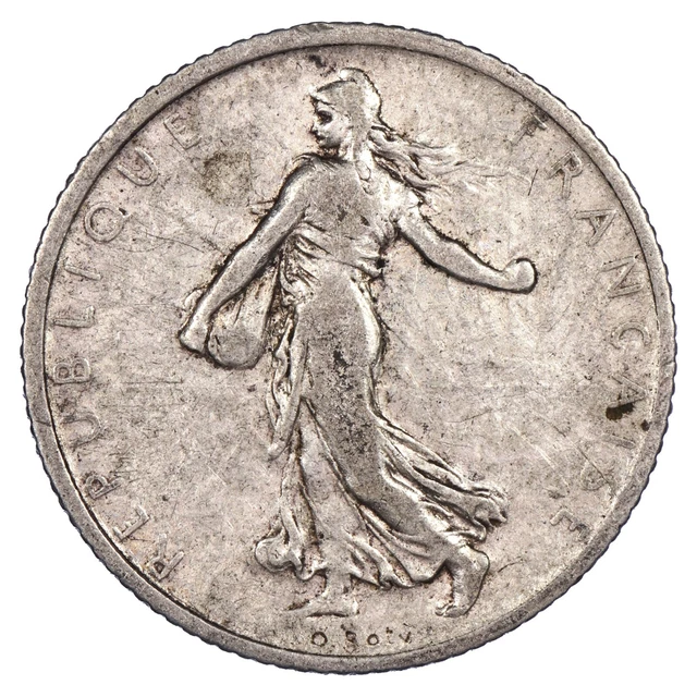 FRANCE 1 FRANC 1908 Semeuse argent Oscar Roty F.217/13 Gad.467 KM.844 ...