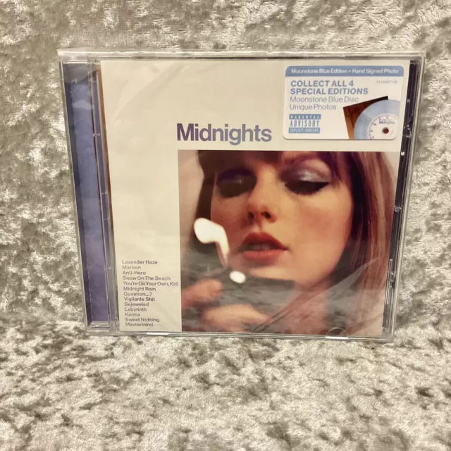 SIGNED TAYLOR SWIFT Midnights Moonstone Blue CD SIGNED PHOTO - NEW ... SIGNED TAYLOR SWIFT Midnights Moonstone Blue CD SIGNED PHOTO - NEW ...